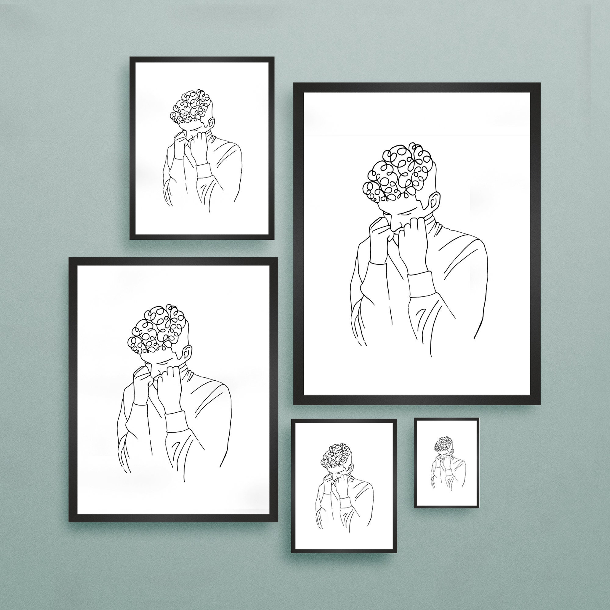 Shy Boy Wall Decor Illustration Print Digital Download - Etsy