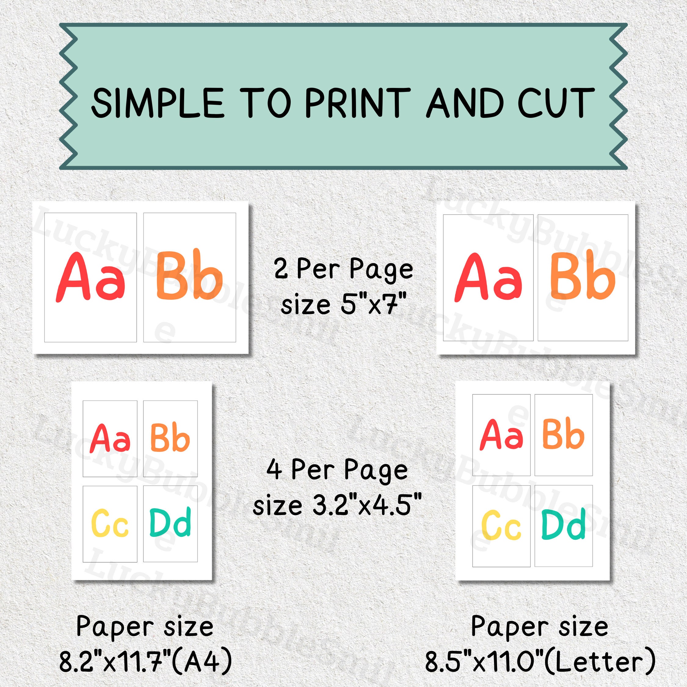 26 ABC Alphabet Flash Cards, ABC Flash Card, Letters Flashcard, Rainbow ...