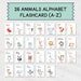 Animals Alphabet Flash Cards, ABC Flash Card, Letters Flashcard ...