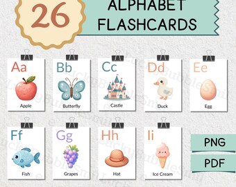 Animals Alphabet Flash Cards, ABC Flash Card, Letters Flashcard ...