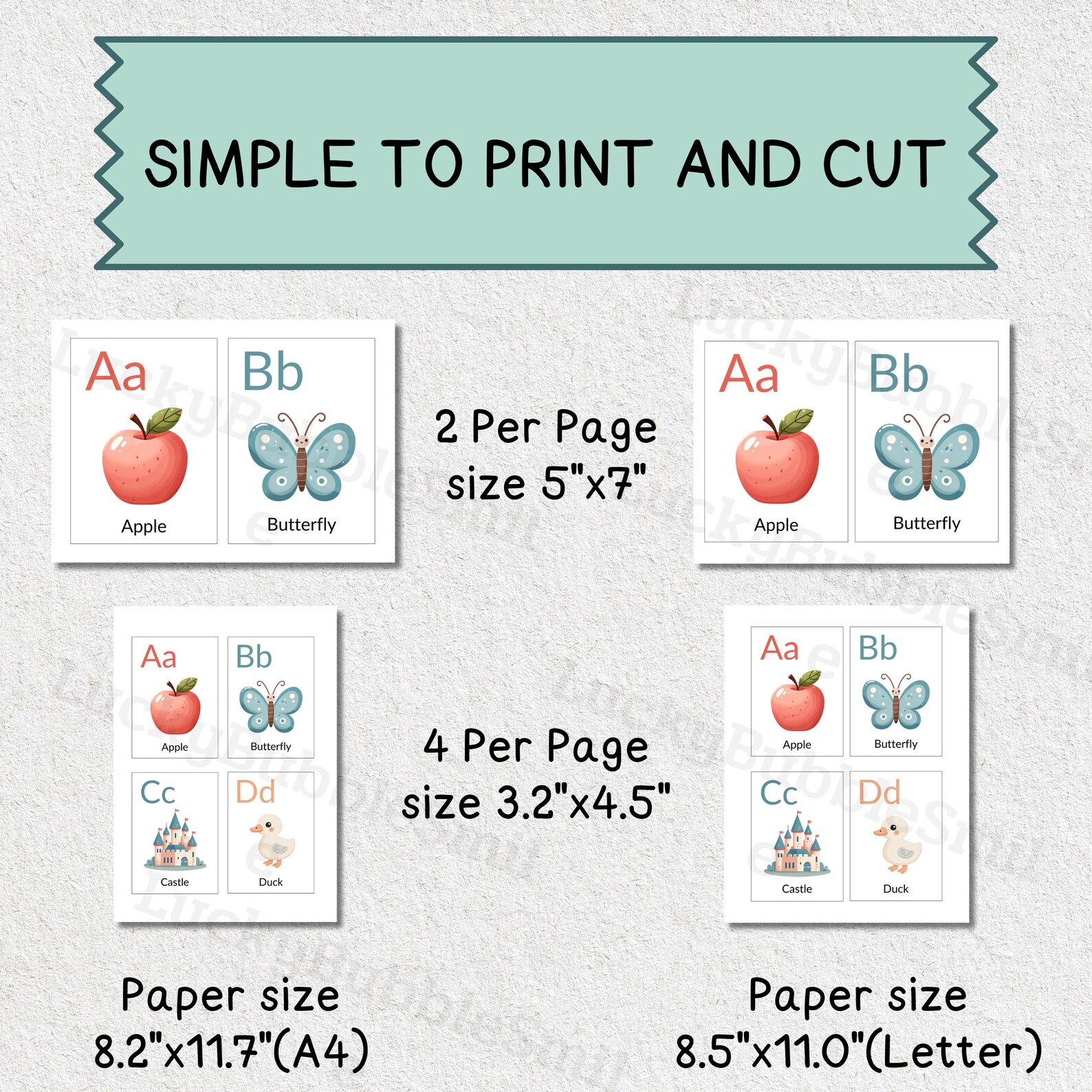 26 Item Alphabet Flash Cards, ABC Flash Card, Letters Flashcard ...