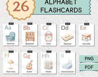 Animals Alphabet Flash Cards, ABC Flash Card, Letters Flashcard ...