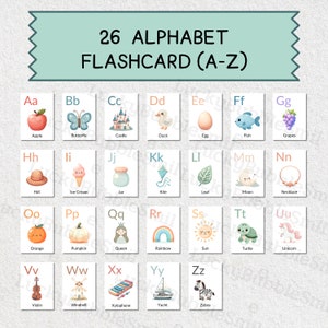 26 Item Alphabet Flash Cards, ABC Flash Card, Letters Flashcard ...