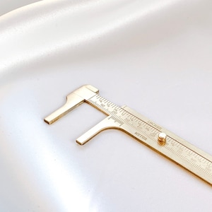Golden Vintage Sliding Measuring Ruler | Retro Copper Metal Tool ...
