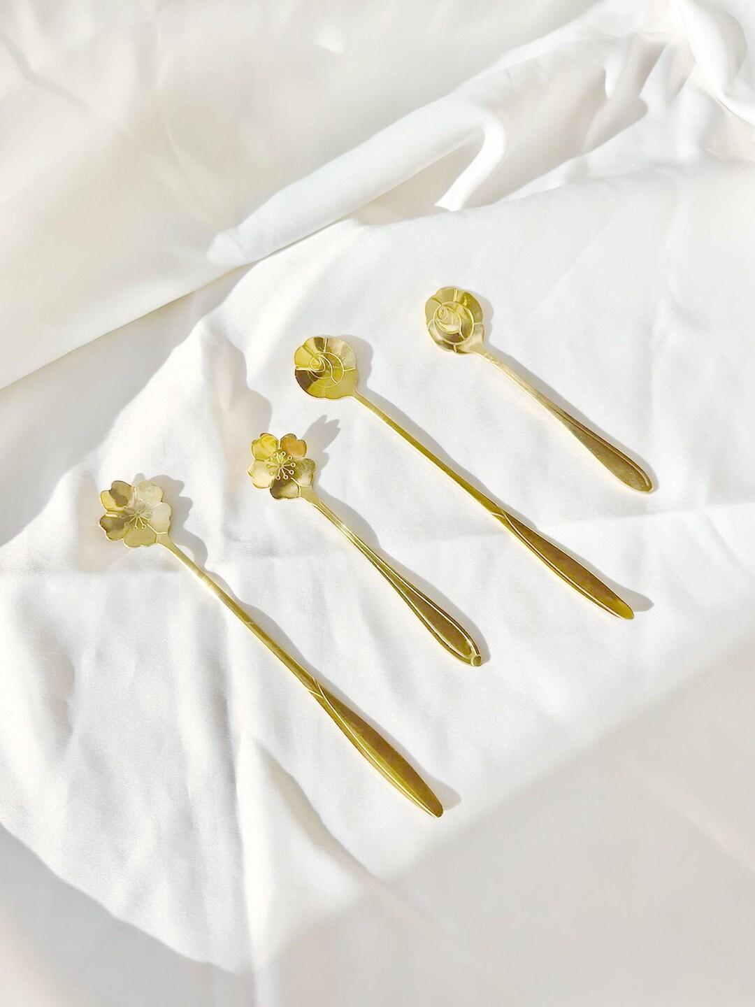 Parisian Long Stainless Steel Spoon | Cherry Blossom Rose Gold Golden ...