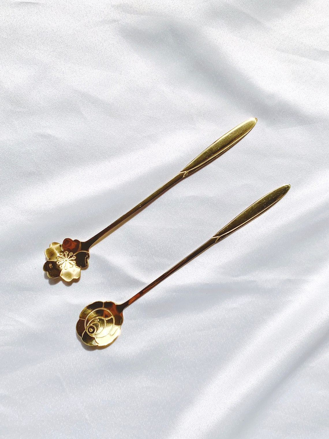 Parisian Long Stainless Steel Spoon Cherry Blossom Rose Gold - Etsy ...
