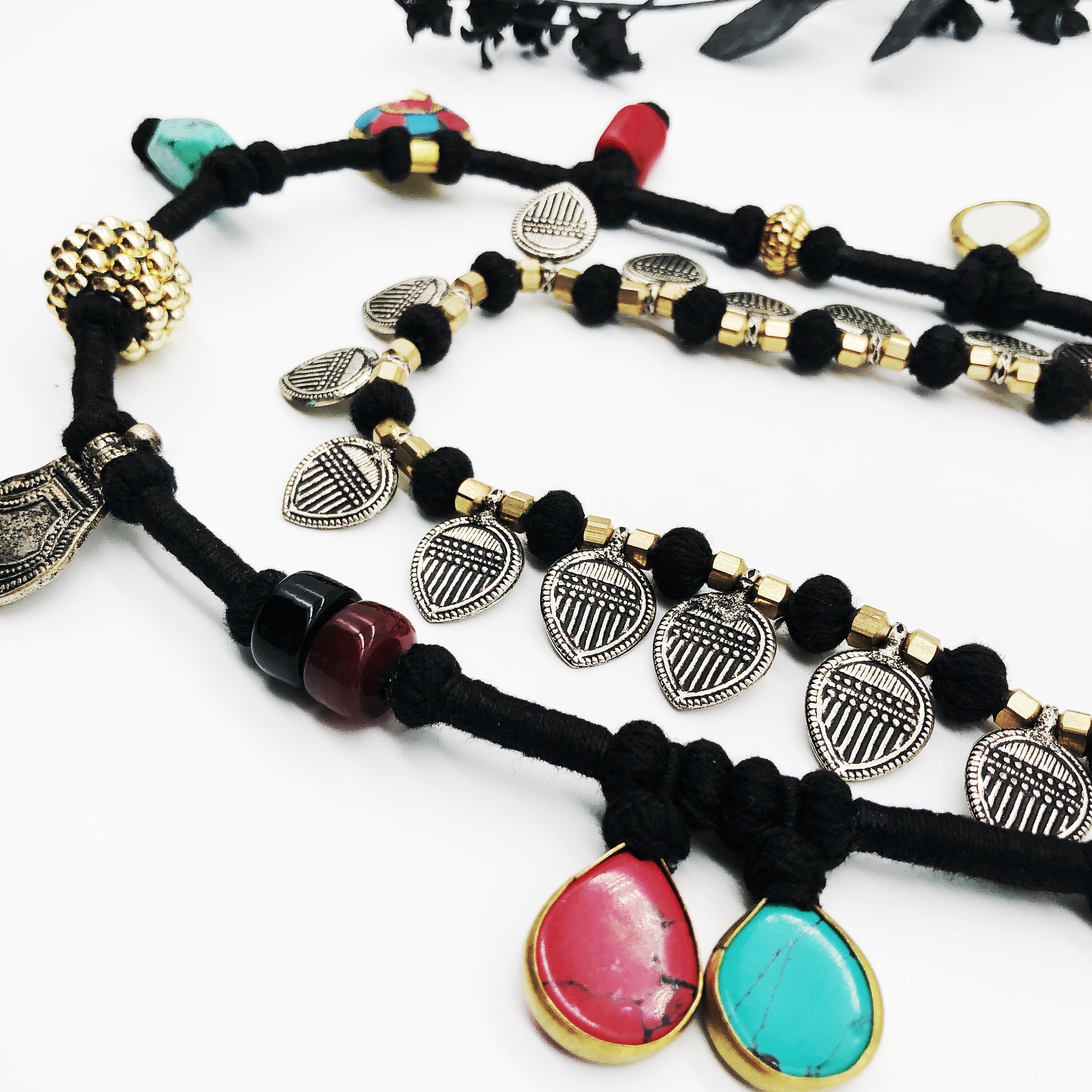 Handcrafted Statement Jewelry, Statement Necklace, Boho Jewelry, Fabric ...