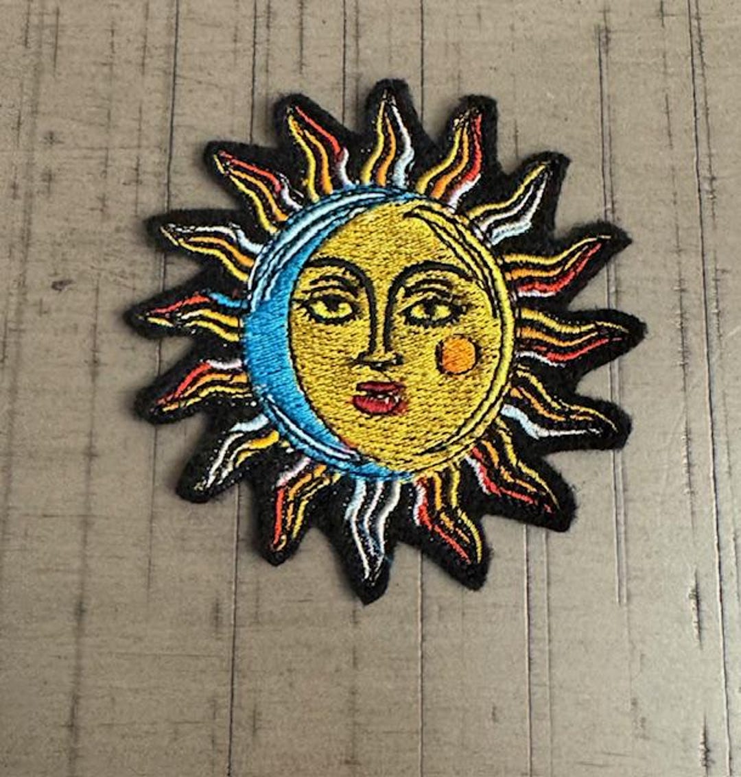 Sun and Moon Patch|iron-on Adhesive Backing - Etsy