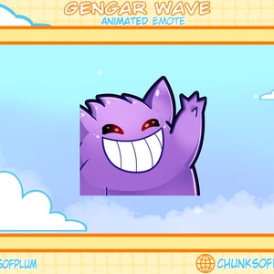 Gengar Ghost Pokémon Animated Emote for Twitch - Etsy