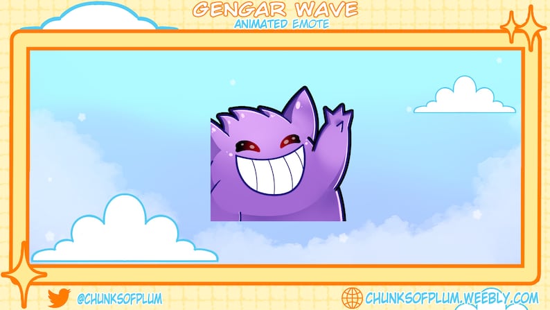 Gengar Ghost Pokémon Animated Emote for Twitch - Etsy