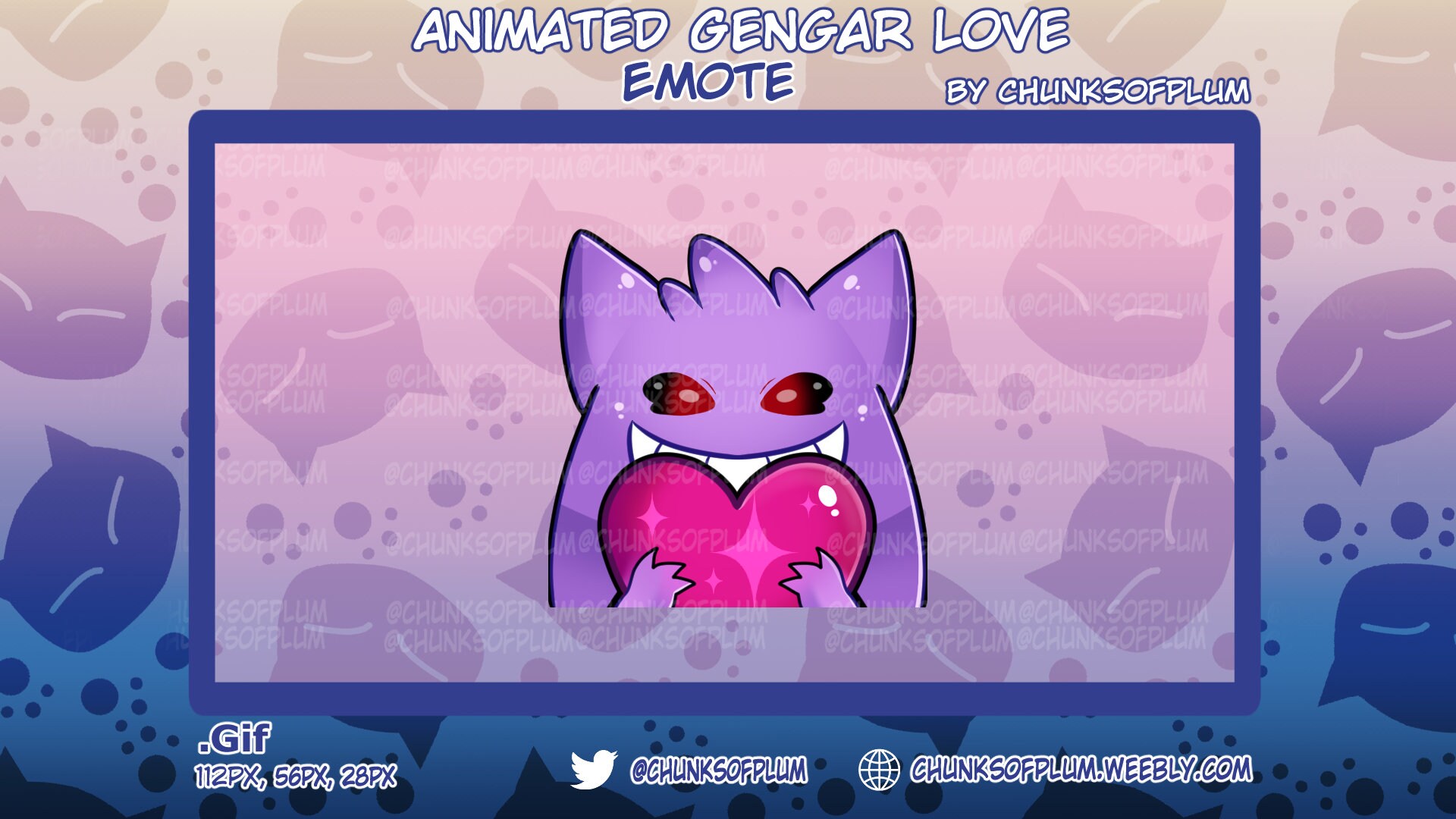 Gengar Ghost Love Animated Emote for Twitch - Etsy
