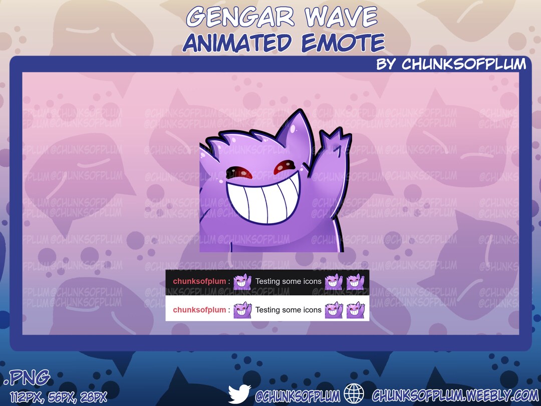 Gengar Ghost Pokémon Animated Emote for Twitch - Etsy