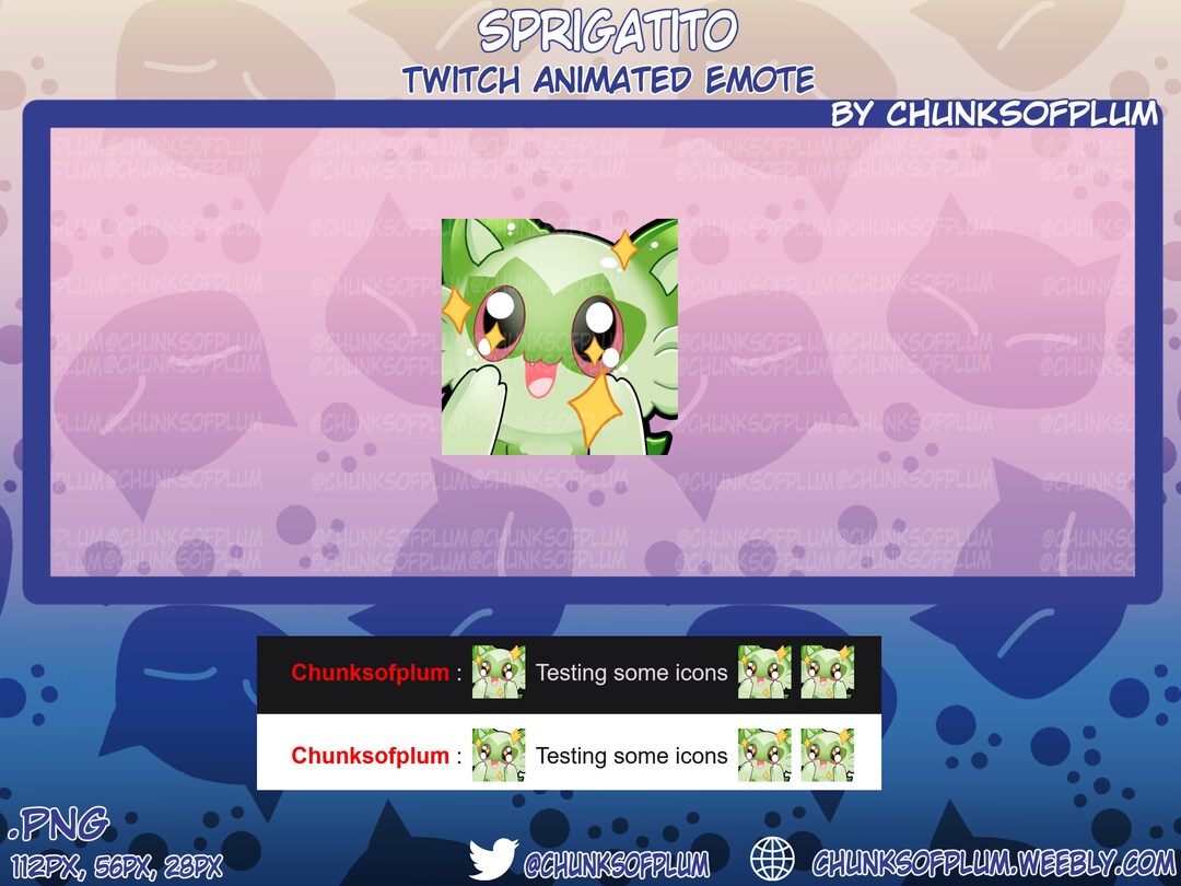 Animated Sprigatito Emote for Twitch, Instant Download - Etsy