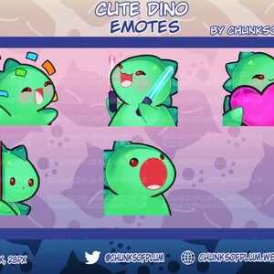 5 X Cute Dinosaur Twitch Emotes Instant Download - Etsy Australia