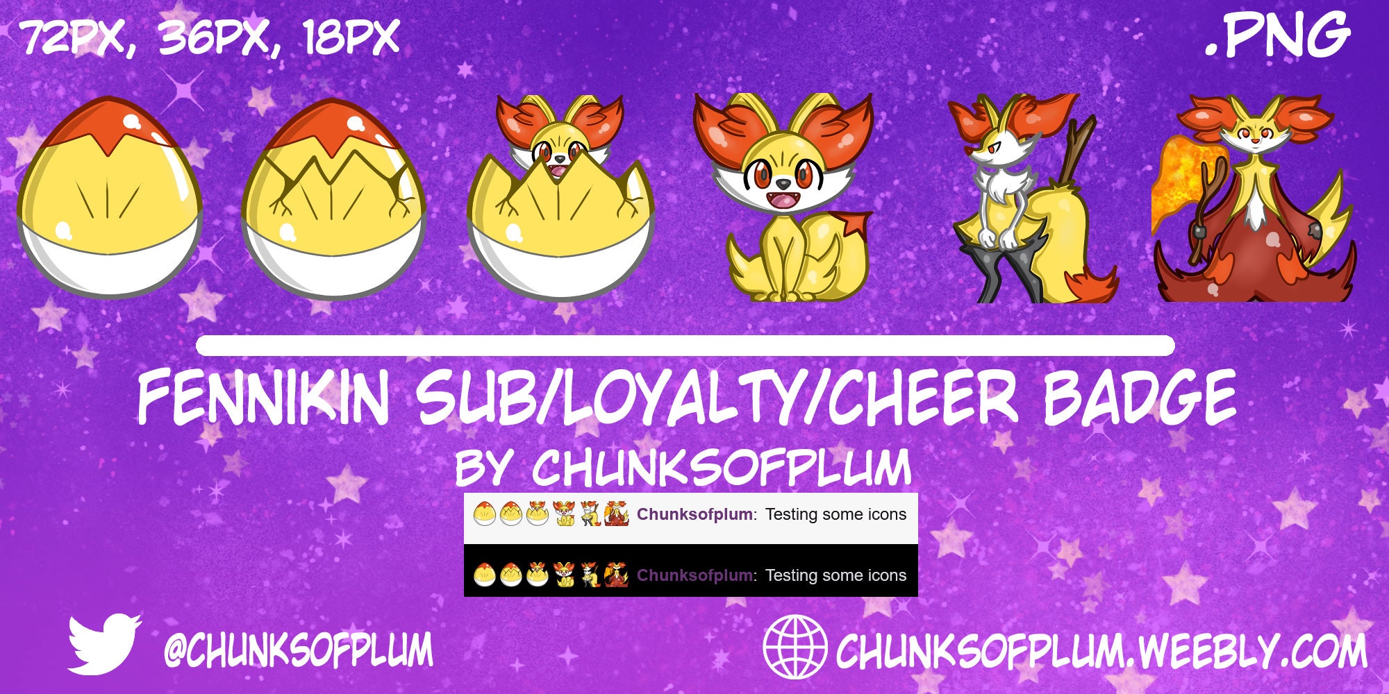 6 X Fennikin Pokemon Sub / Cheer / Loyalty Badges Perfect for | Etsy