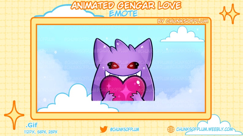 Gengar Ghost Love Animated Emote for Twitch - Etsy