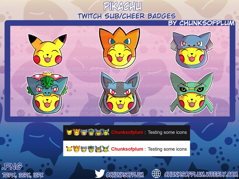 6 Pikachu Pokemon Sub/cheer Badges for Twitch or Discord - Etsy
