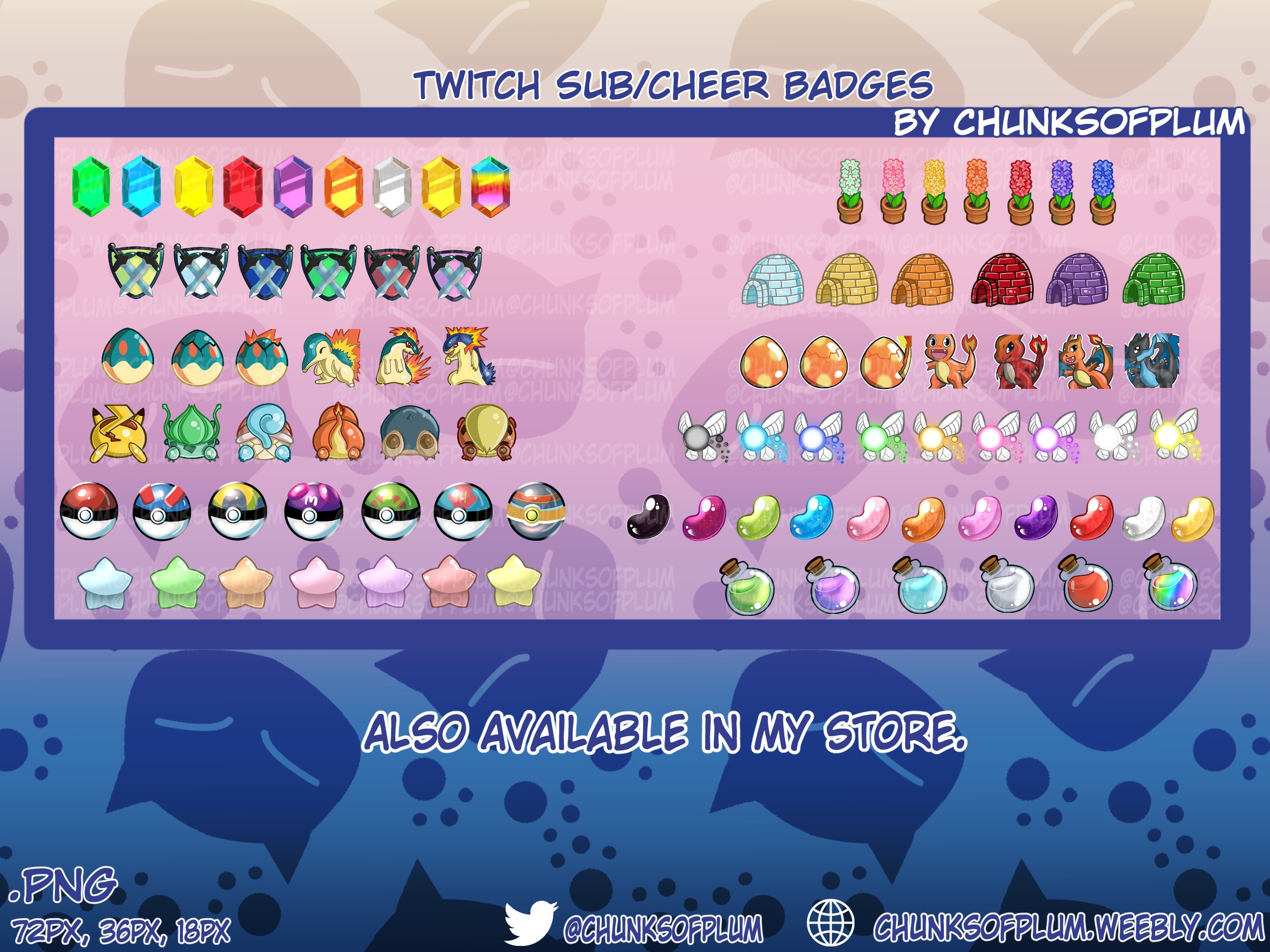 Pokemon Eeveeloution Poke Butts Sub Badges and Channel Point Icons for ...