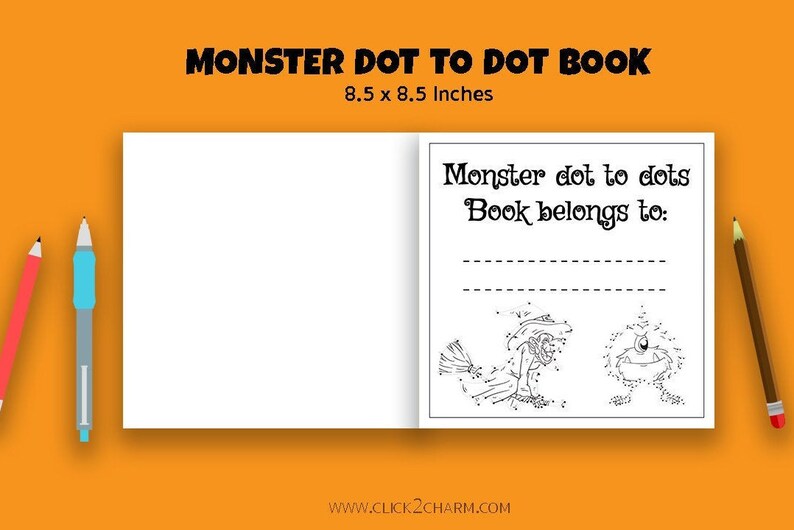 KDP Interior Template: Monster Dot to Dot Book for Kids & - Etsy
