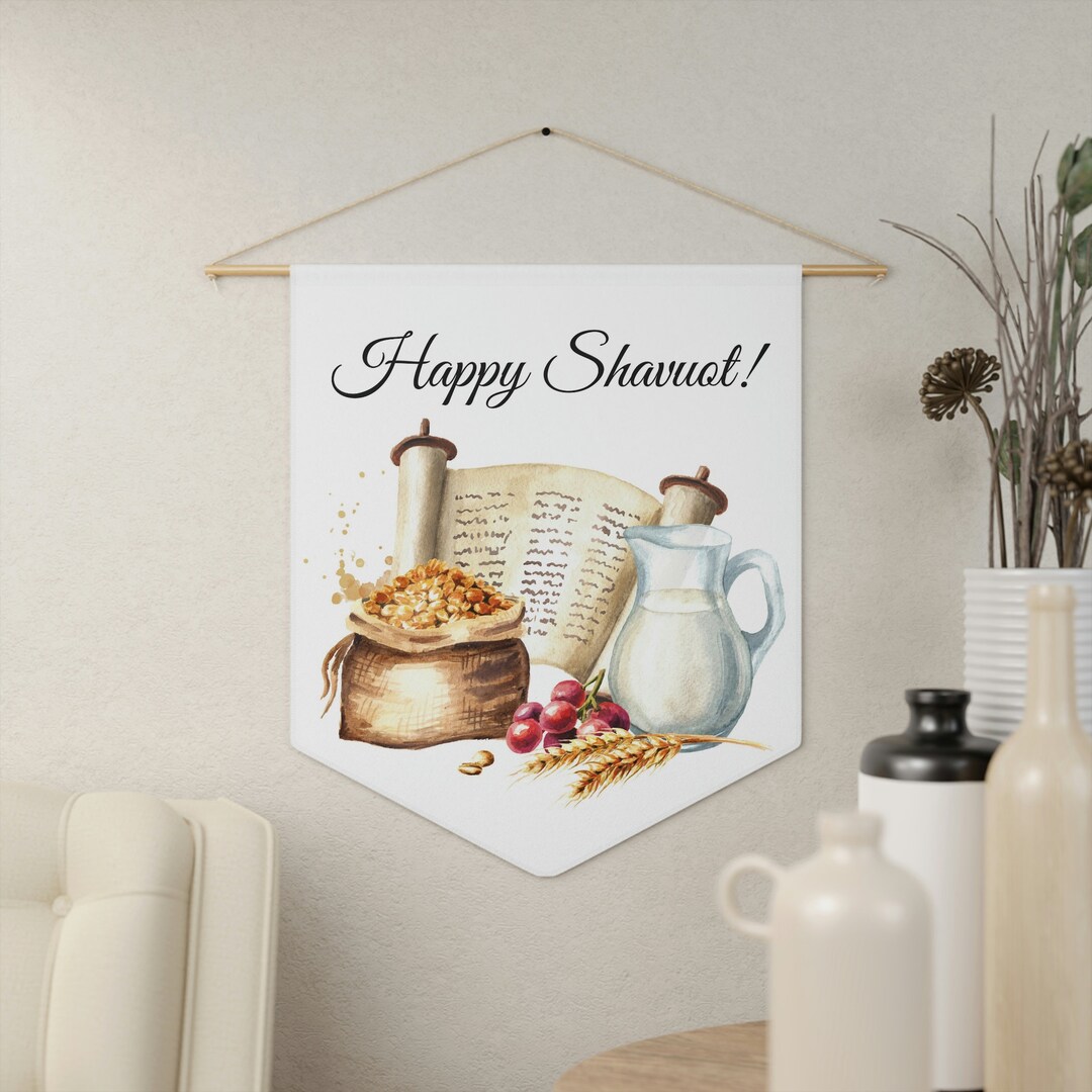 Shavuot Feast of Weeks Decoration, Decorative Sign With Happy Shavuot ...