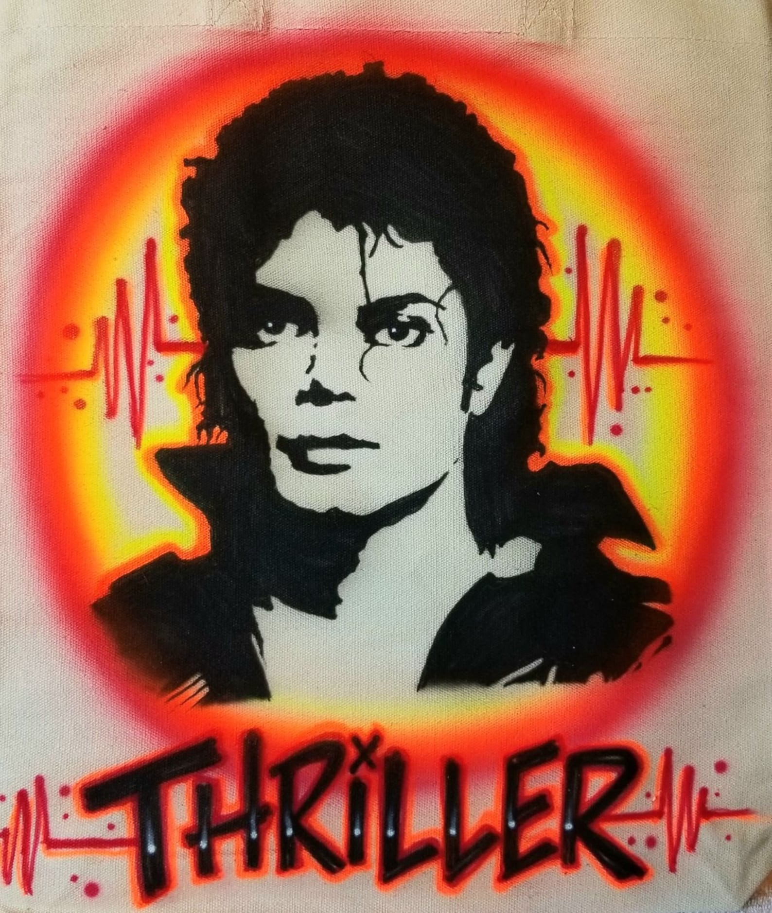 Airbrushed Michael Jackson "thriller" Custom Tote Bag - Etsy