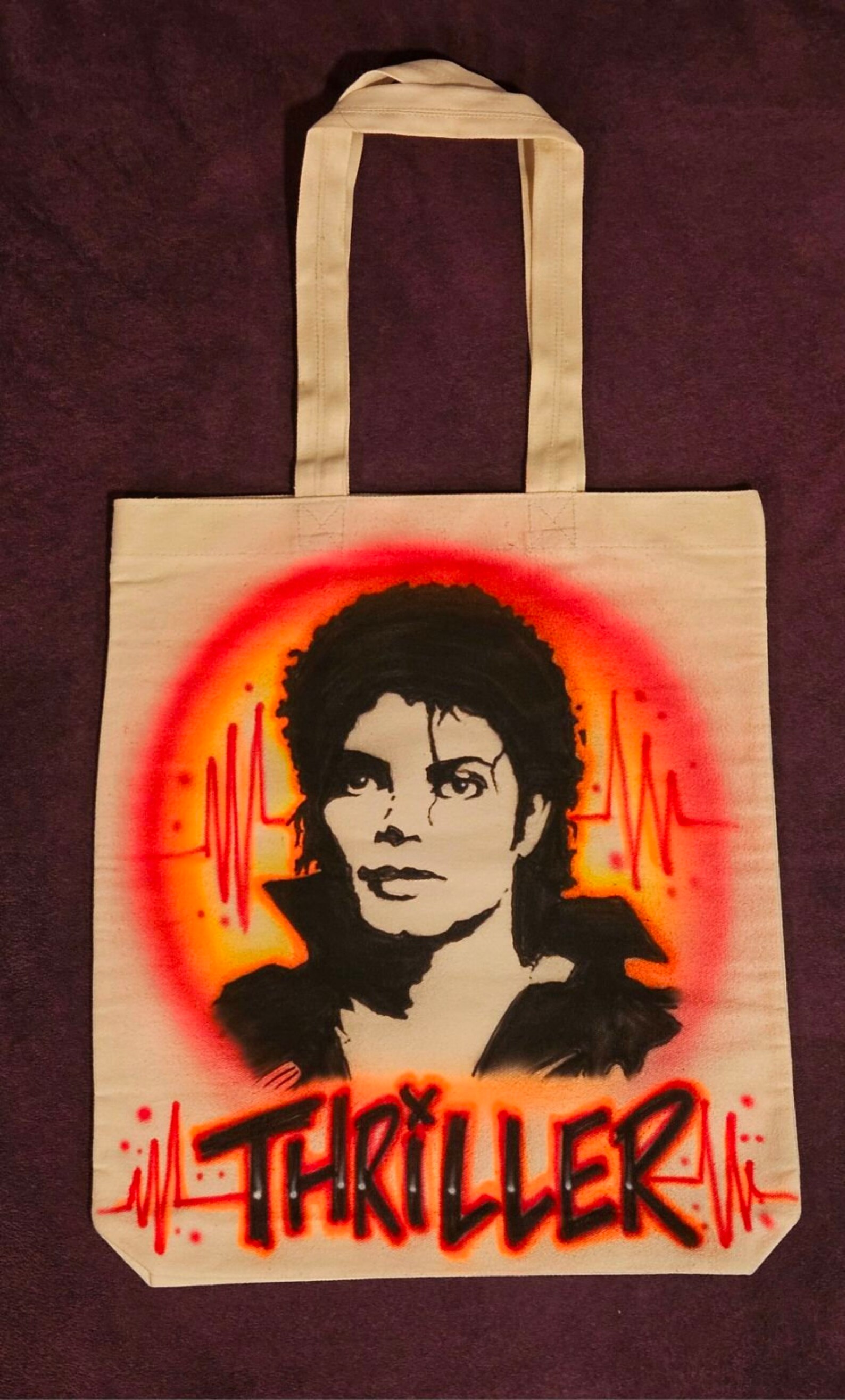 Airbrushed Michael Jackson "thriller" Custom Tote Bag - Etsy