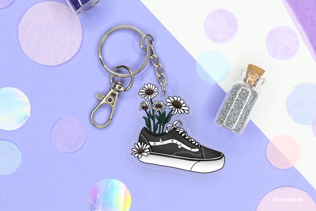 Flower Sneaker Acrylic Keychain | Van Shoe Keychain | Skate Shoes ...