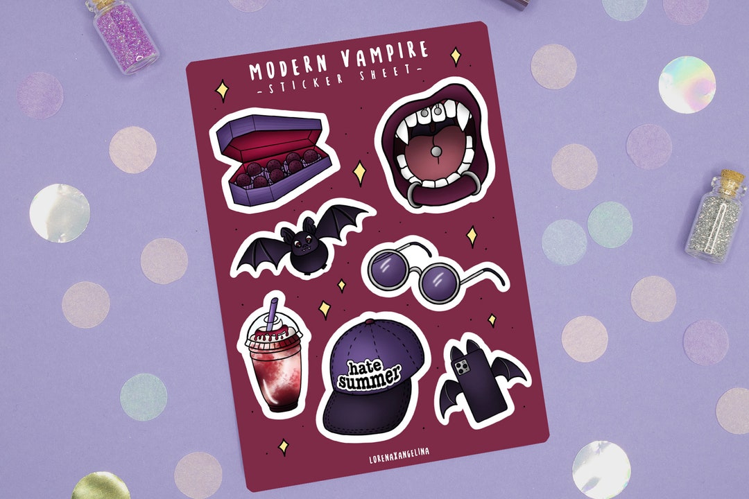 Modern Vampire Sticker Sheet | Planner Stickers Bullet Journal Stickers ...