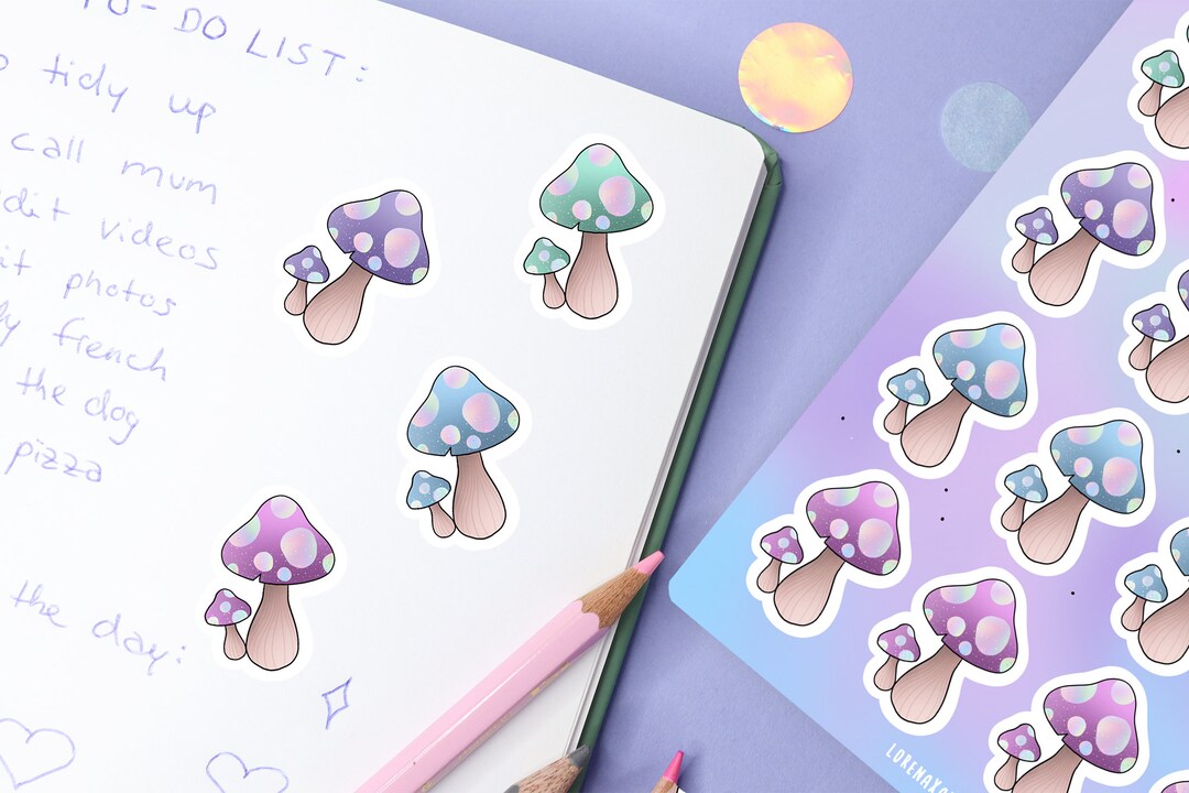 Magic Mushroom Sticker Sheet | Vinyl Glossy Holo Magic Witchy Sticker ...