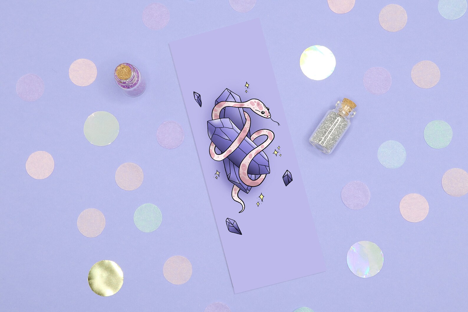 Crystal Snake Bookmark With Tassel Cute Witchy Purple Pastel - Etsy