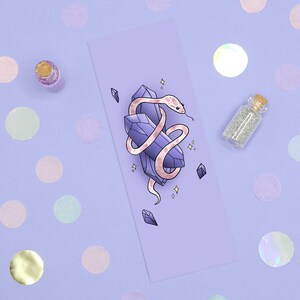 Crystal Snake Bookmark With Tassel | Cute Witchy Purple Pastel Bookmark ...