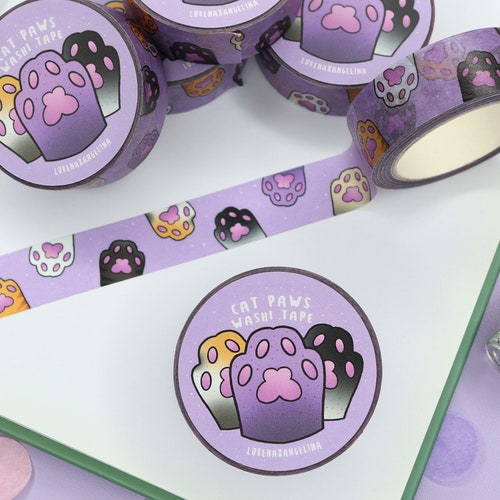 Cat Paws Washi Tape Cute Paws Washi Stationery Kawaii - Etsy