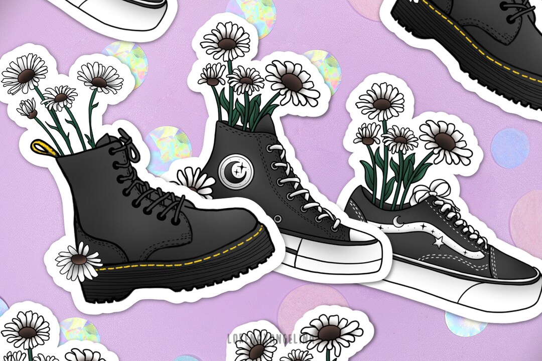 Flower Shoes Stickers | Classic Sneaker Stickers | Holographic Phone ...