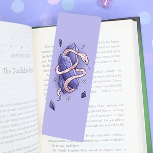 Crystal Snake Bookmark With Tassel | Cute Witchy Purple Pastel Bookmark ...