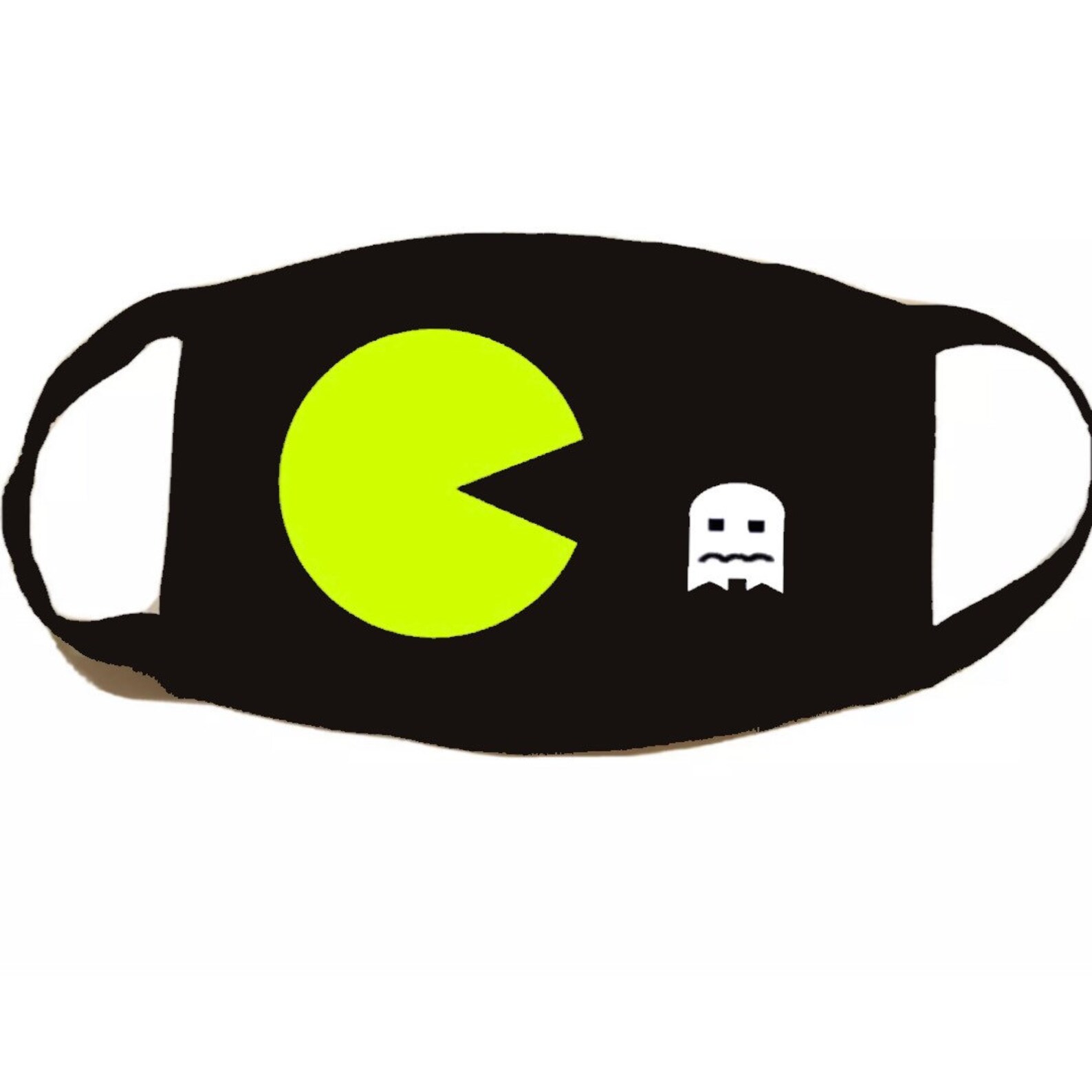 PAC man face mask black double layer soft reusable washable. | Etsy