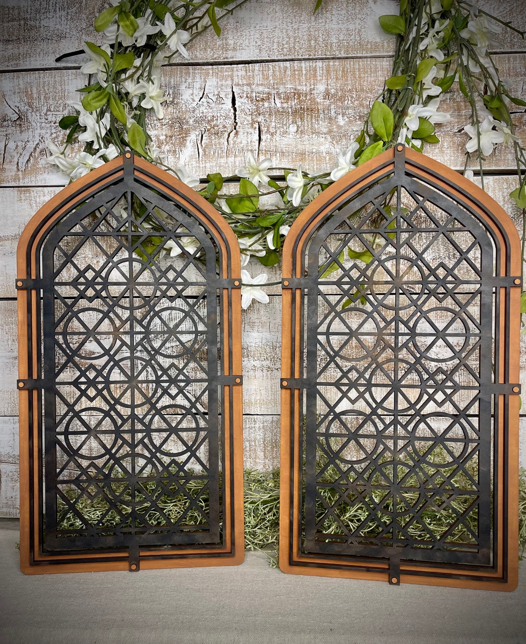 Cathedral Style "faux Wrought Iron" Wall Panels, Church Window Decor ...