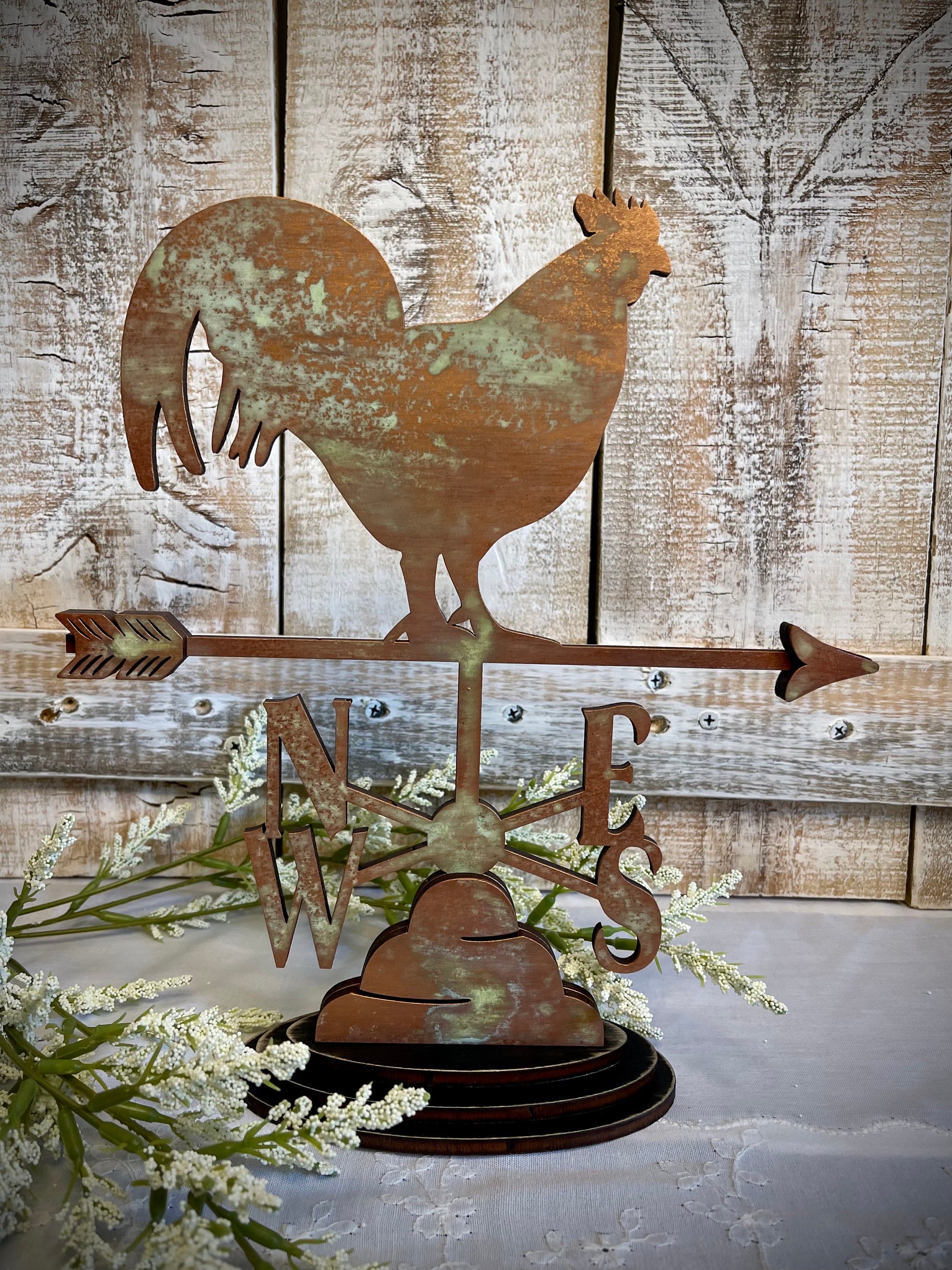 Wooden Weather Vane Rooster - Etsy