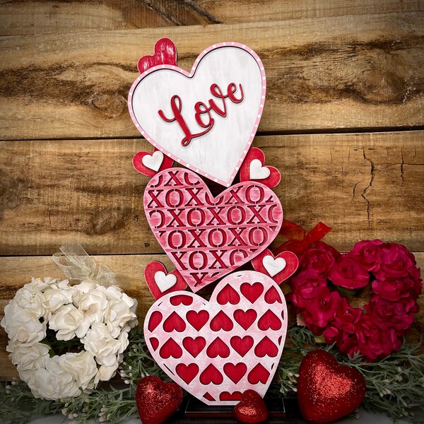 Stacked Hearts - Etsy