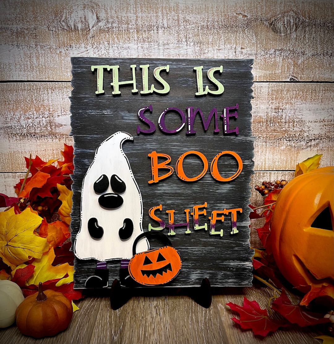 Halloween Ghost Sign, Boo Sheet, Halloween, Pumpkins, Boo - Etsy