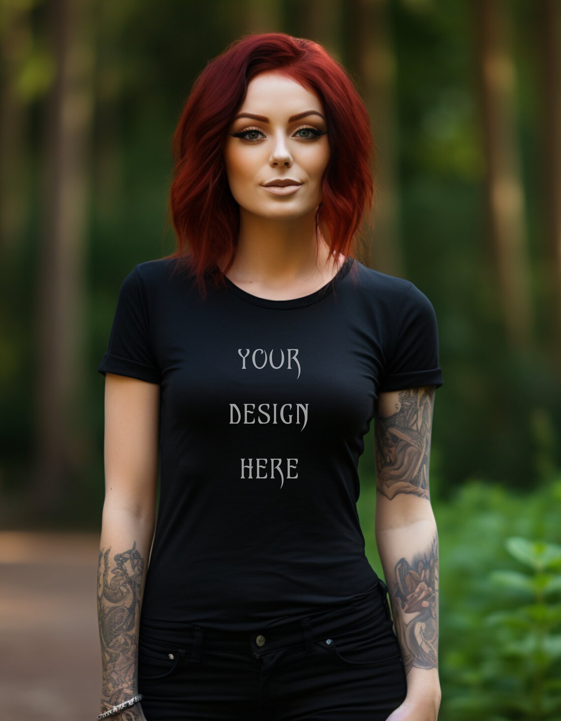 Rock Mockup, Forest Mockup, Gothic Mockup, Occult Mockup, Black Shirt ...