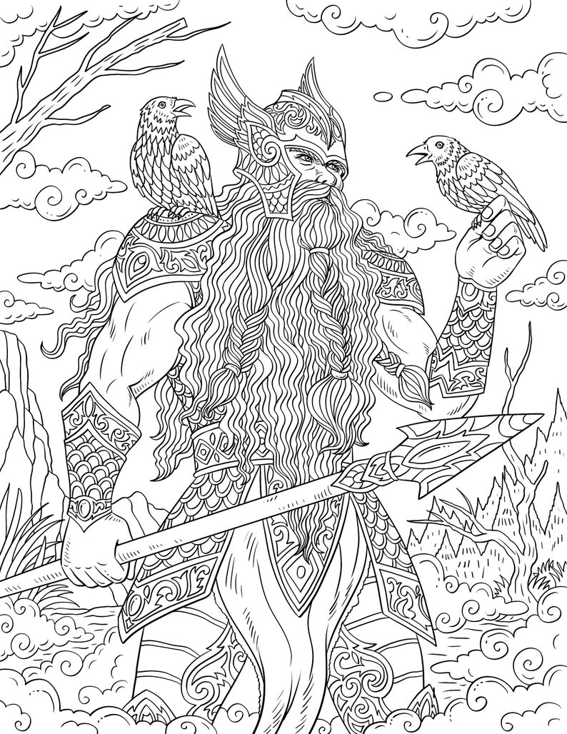 Viking Colouring Pages. Norse Mythology Vikings Gods and - Etsy Australia