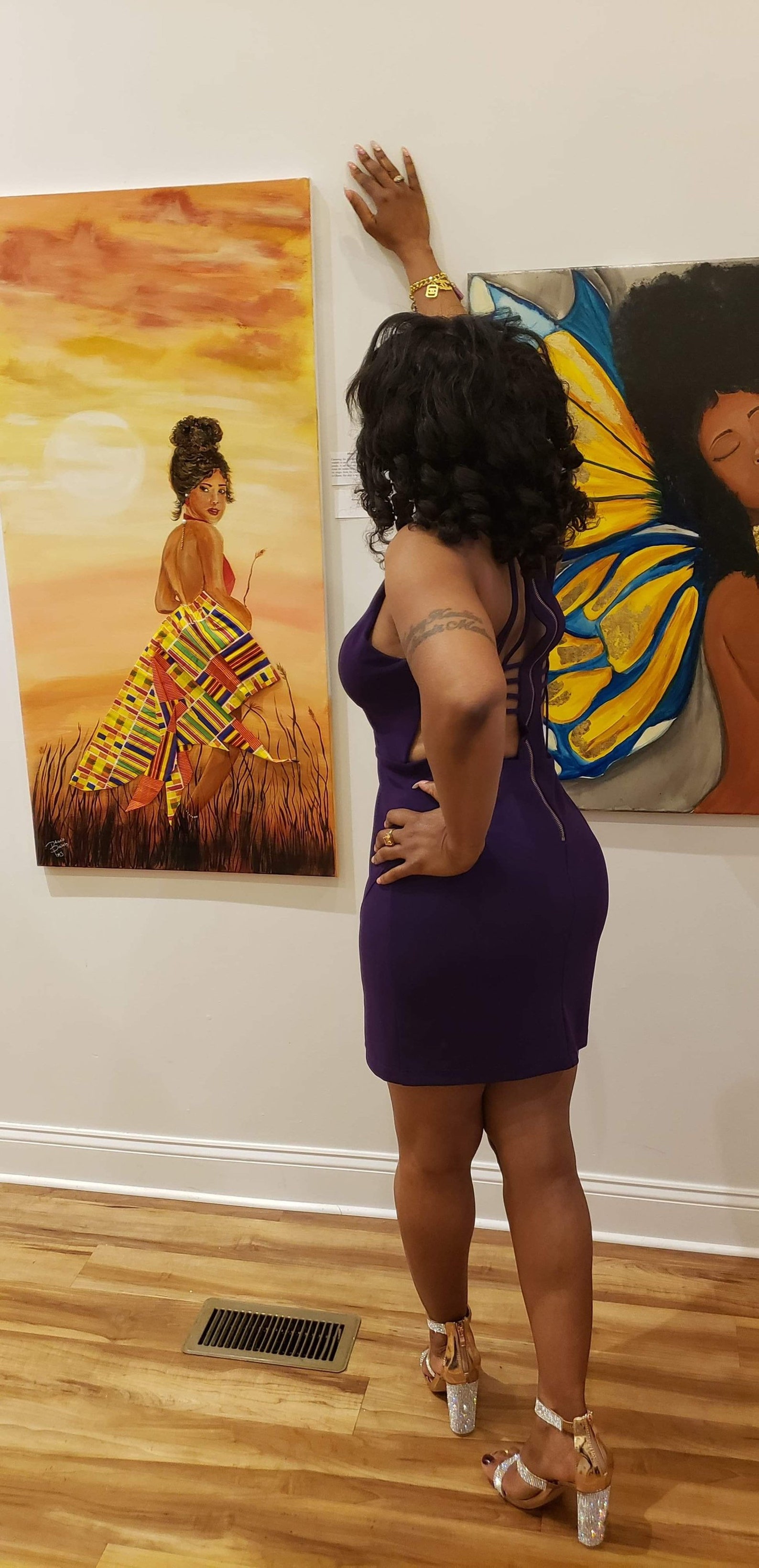 Original Abstract African American Painting, Sunset Prints, Woman in ...