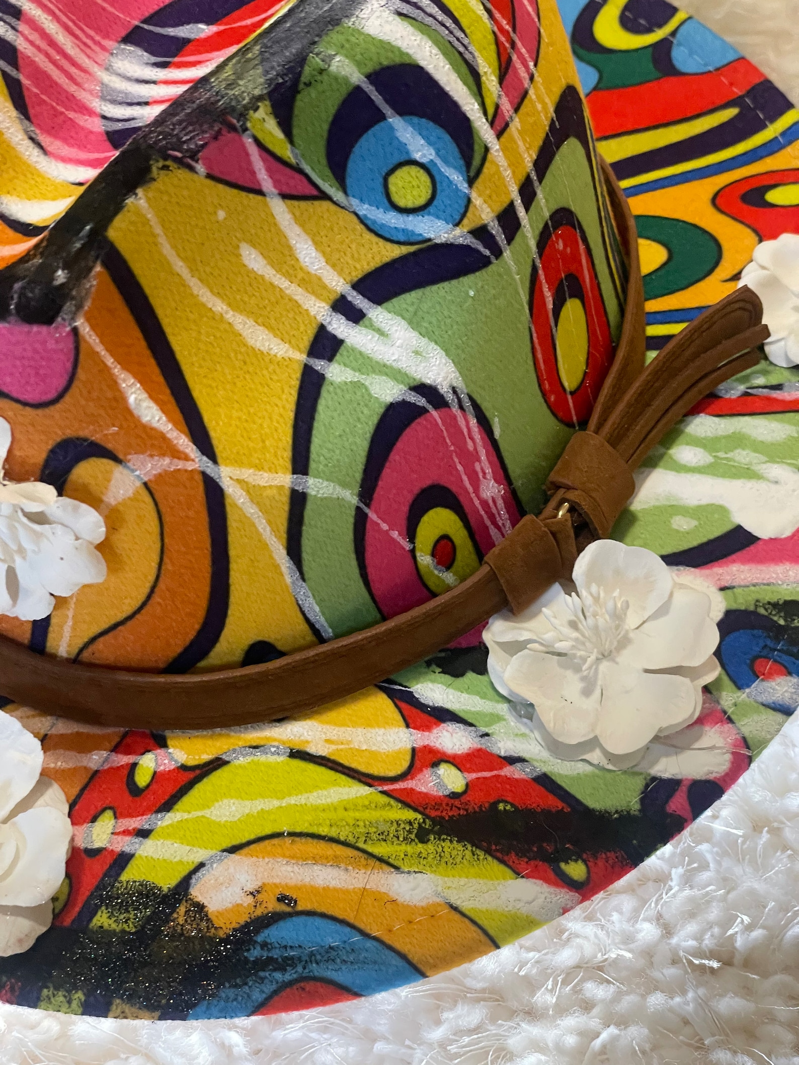 Psychedelic, Hand-painted, Fedora, Colorful Hat - Etsy