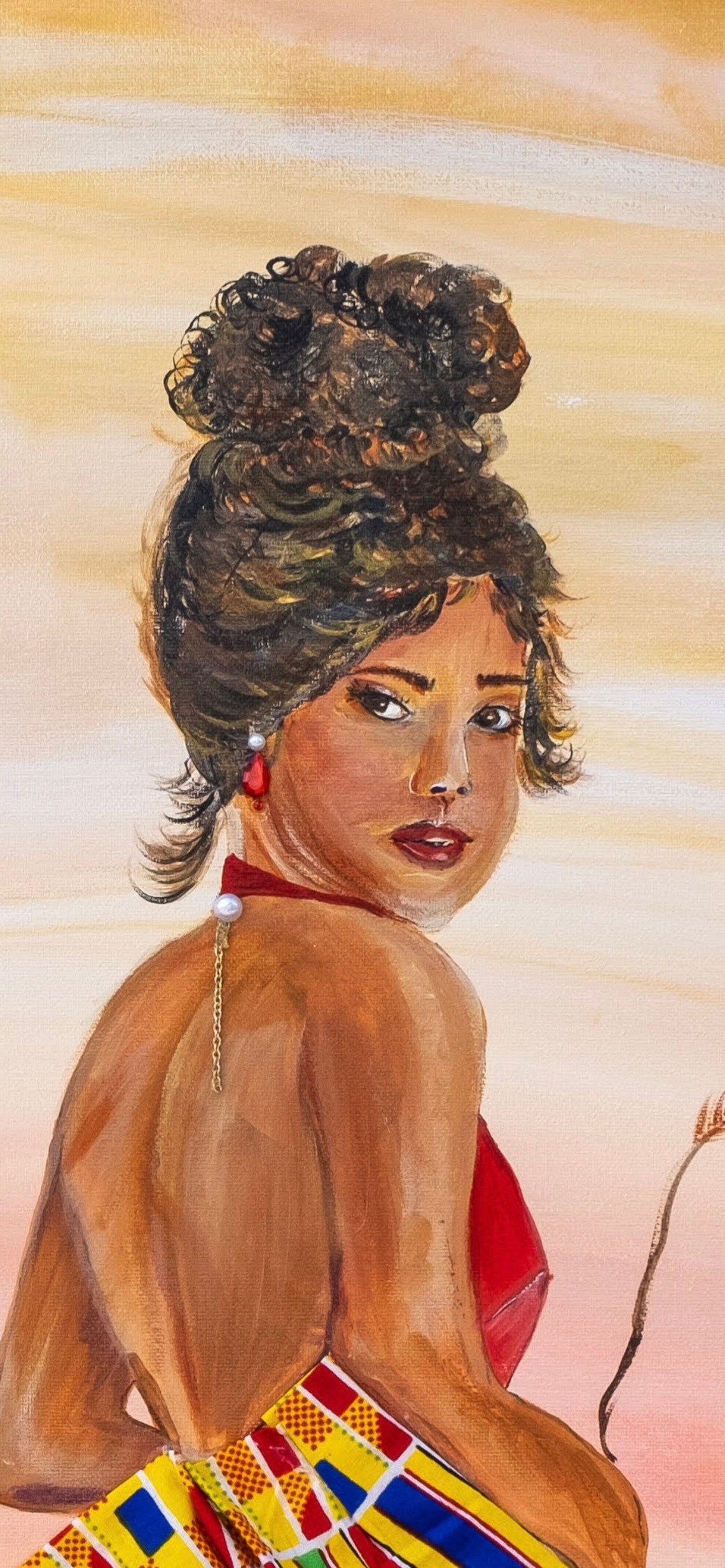 Original Abstract African American Painting, Sunset Prints, Woman in ...
