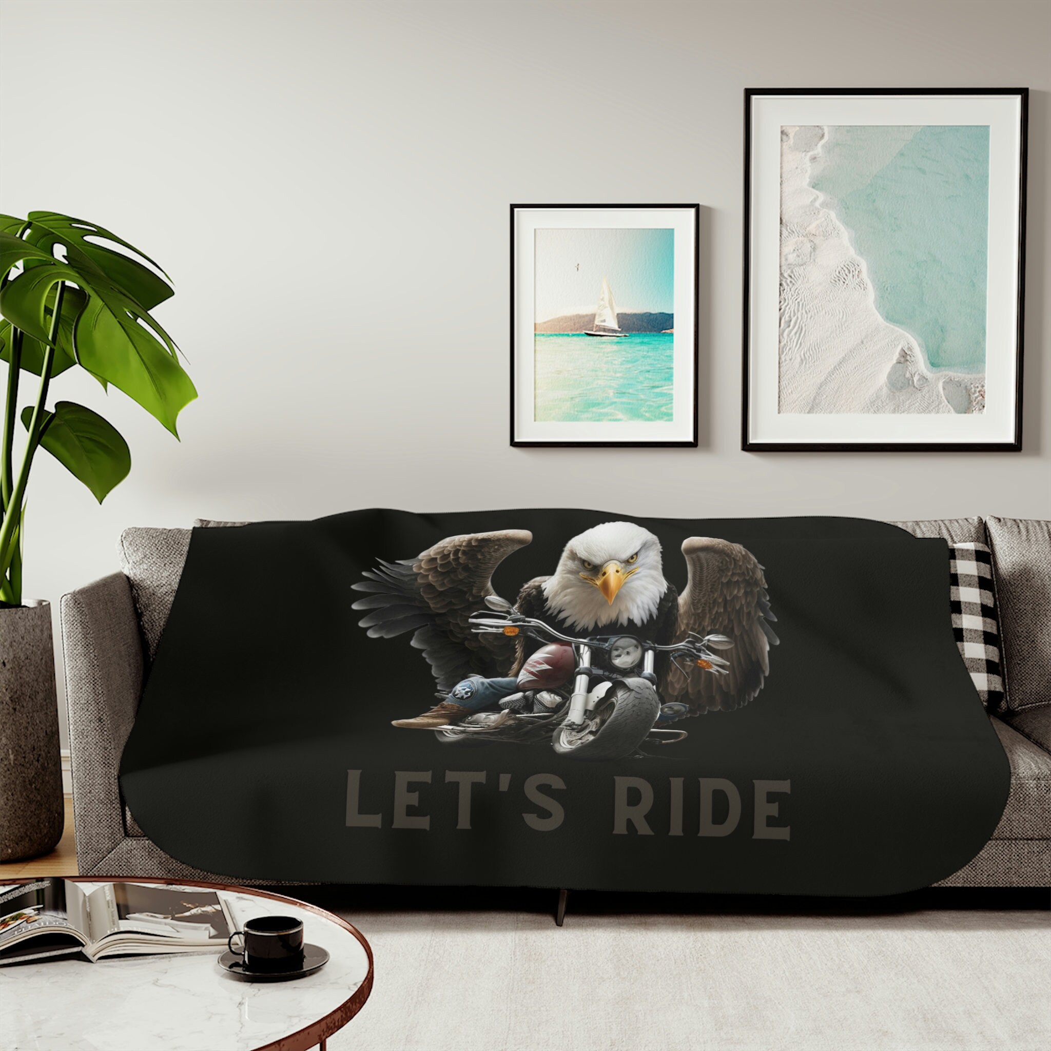 Let's Ride American Bald Eagle Riding a Motorcycle - Etsy