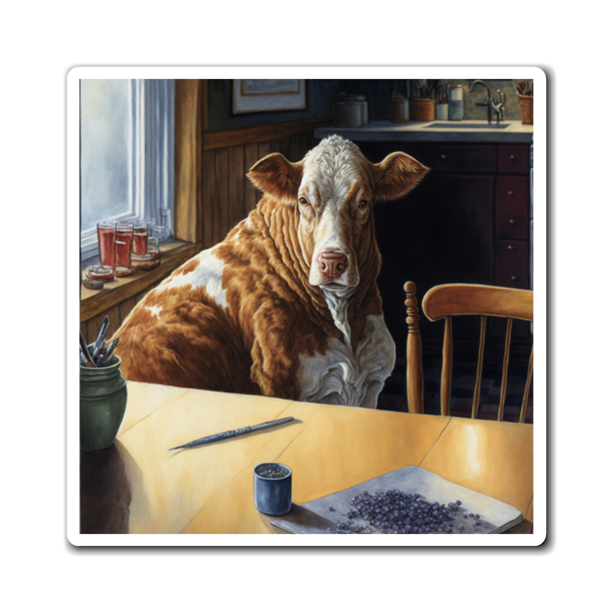Cow Magnet | Funny Cow Magnet | Cow in the Kitchen Magnet | Bovine ...