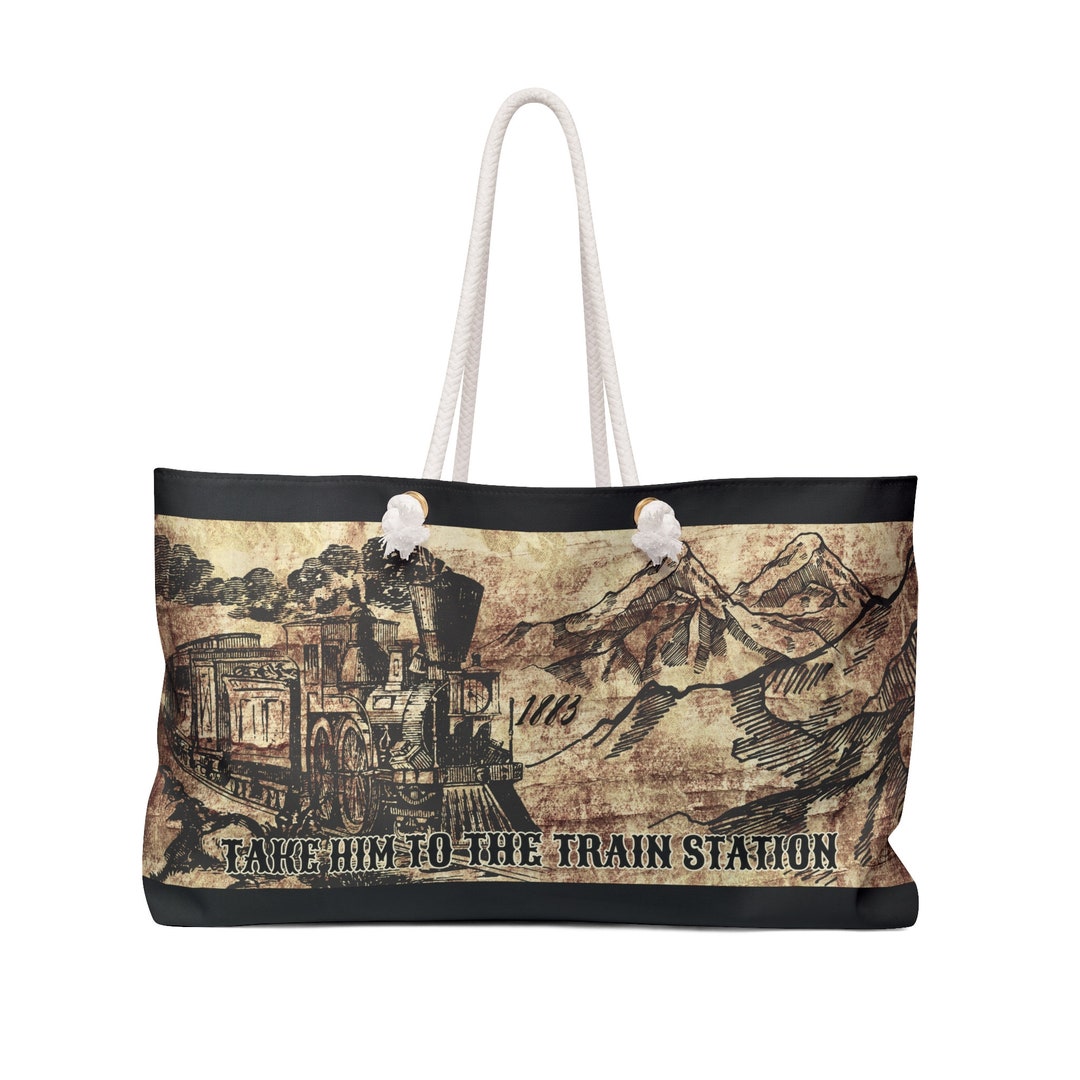 Train Station Weekender Bag: Yellowstone Fan Gift, Large Travel Tote - Etsy
