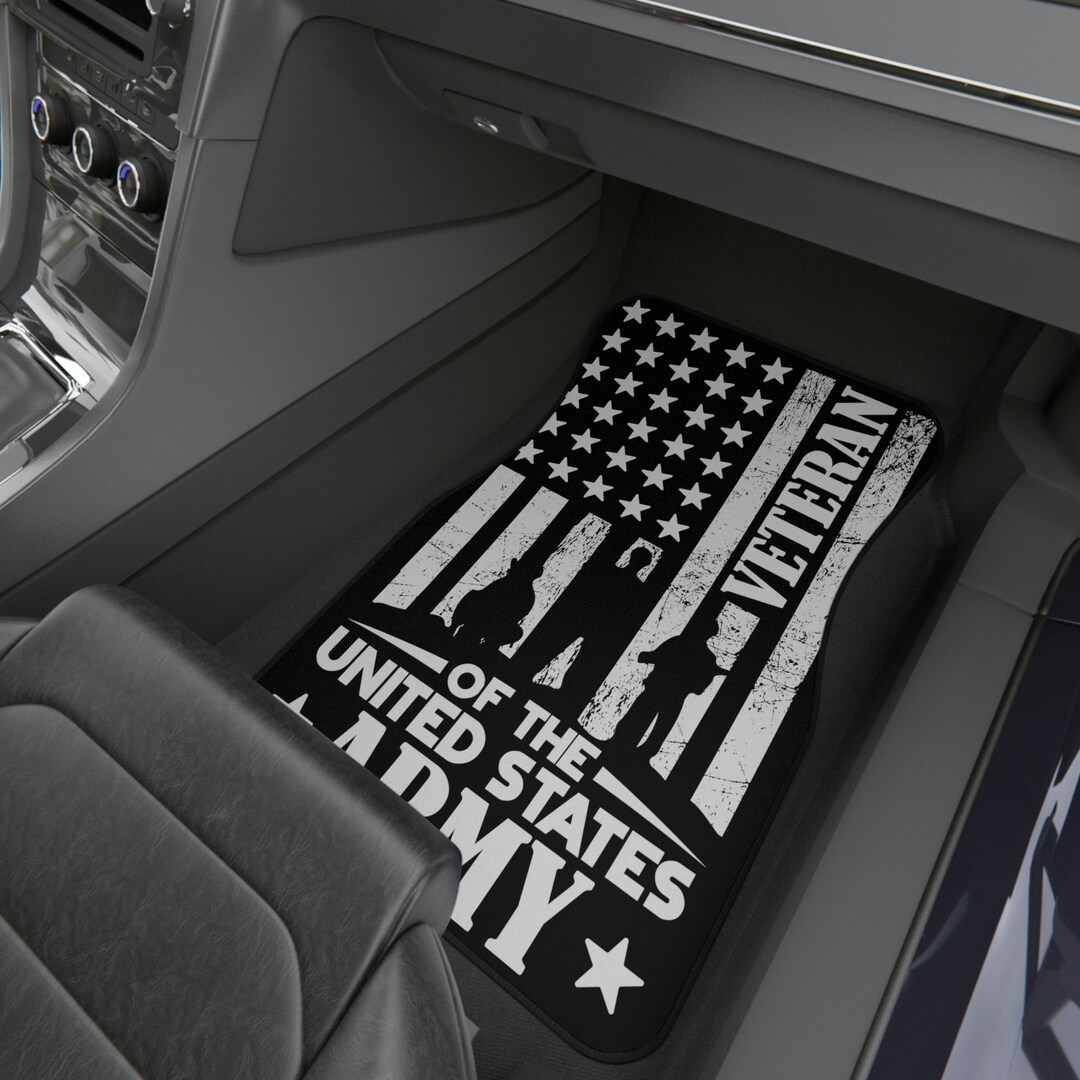 US Army Veteran Front Car Mats - Set of 2 | Front Only Car Mats ...