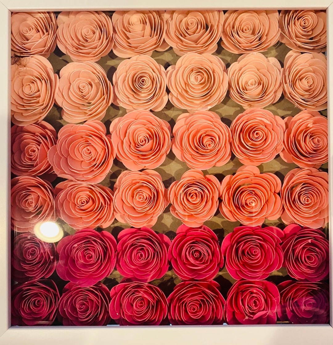Floral Shadow Box| Handrolled Flowers| Custom Shadowbox! Gifts ...