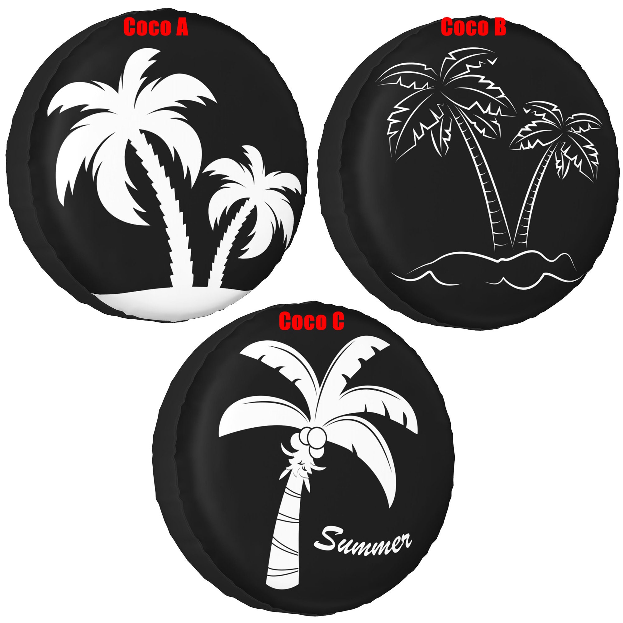 Customized Waterproof Coco Tree Wheel Spare Tire Cover RV Truck Car ...